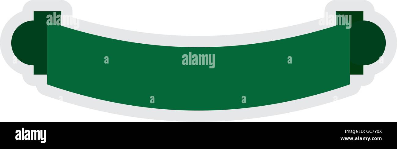 Green ribbon icon. Label design. Vector graphic Stock Vector Image ...