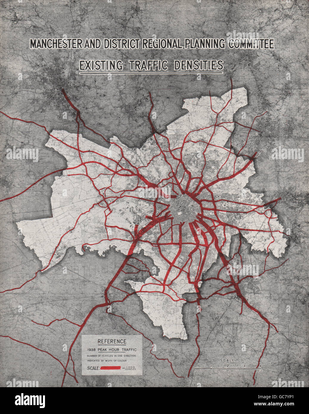 MANCHESTER PLAN 1945. Existing Traffic Densities (1938 peak hour), 1945 ...