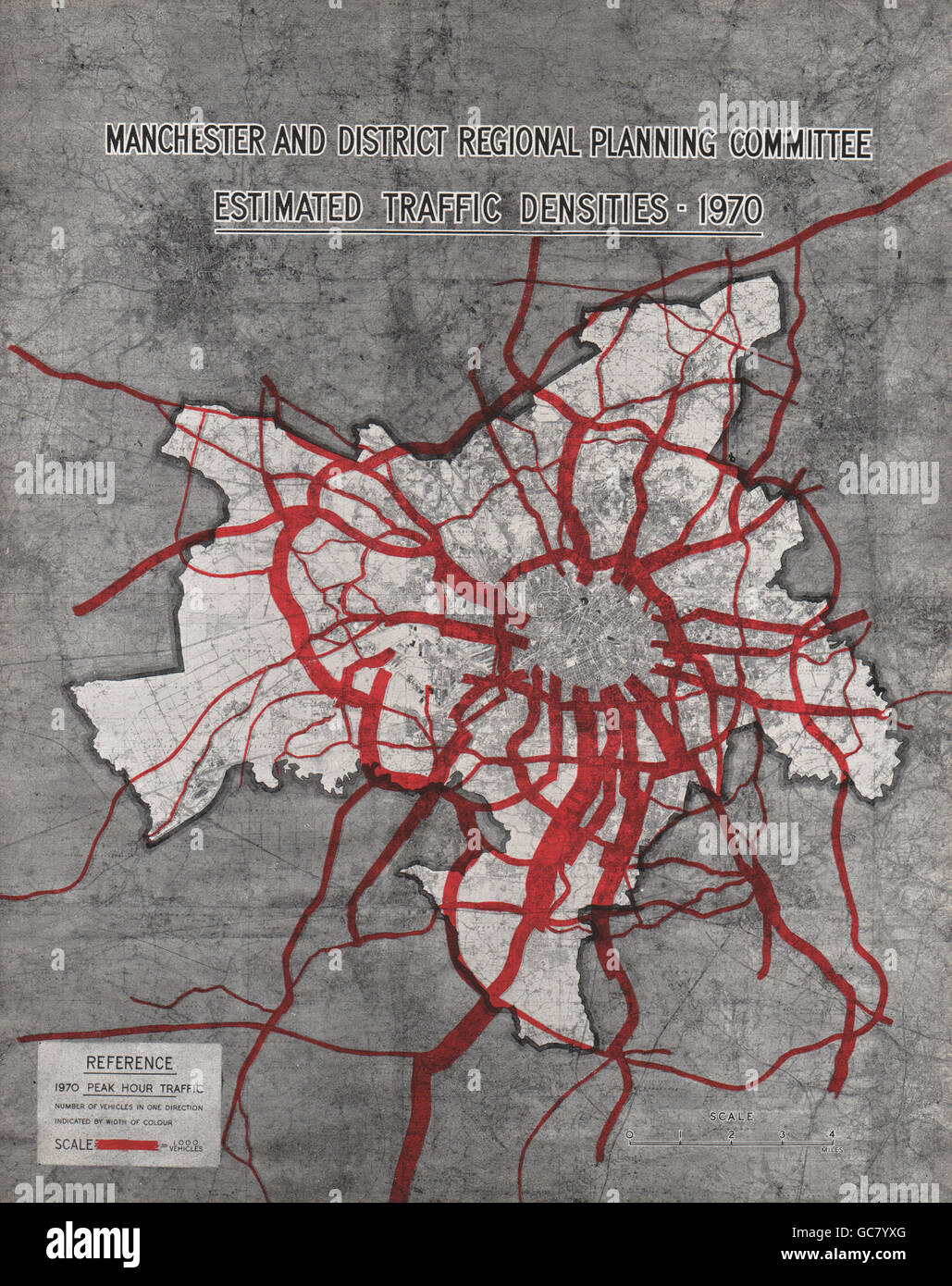 MANCHESTER PLAN 1945. Forecast Traffic Densities (1970 peak hour), 1945 ...