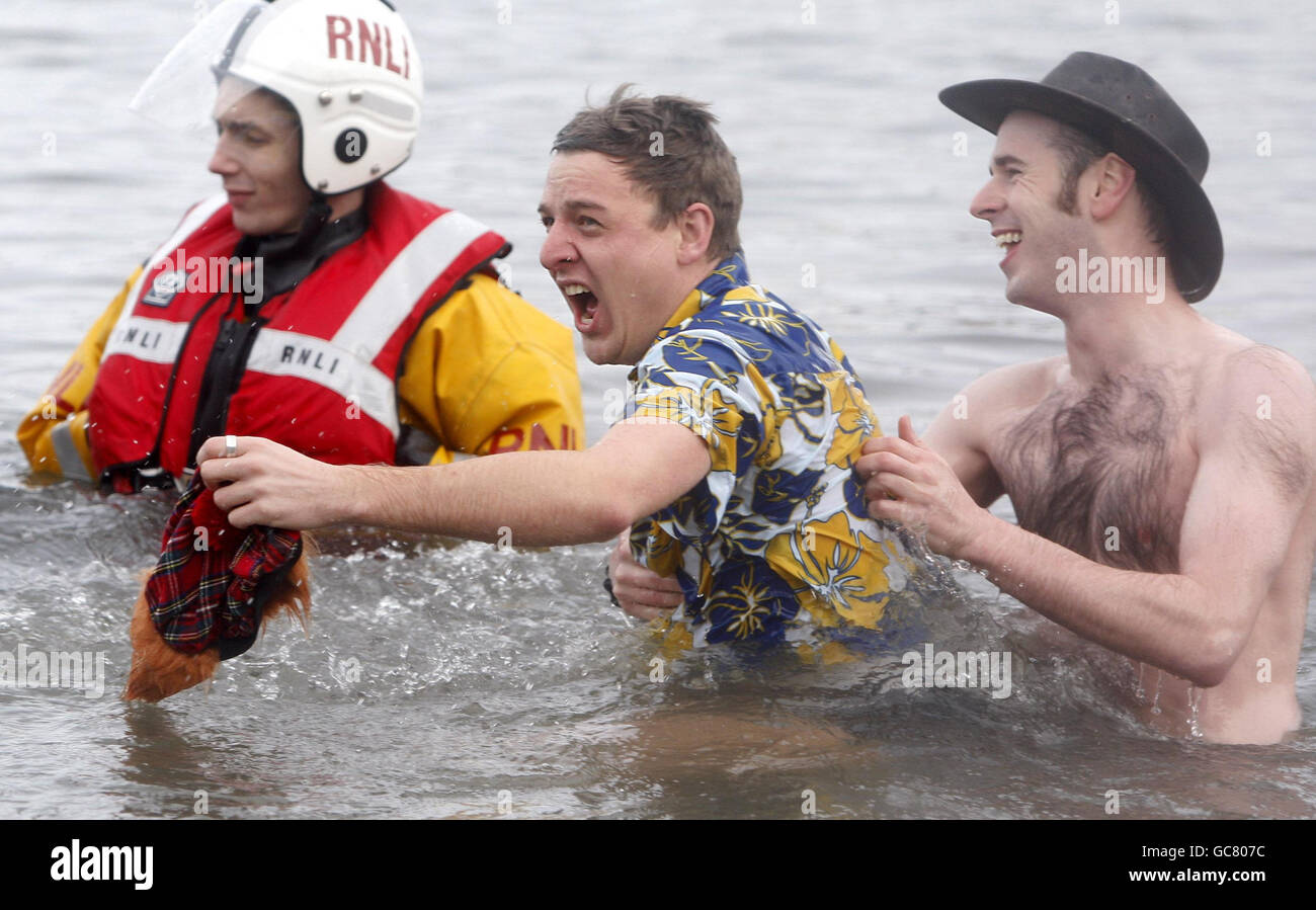 Annual Loony Dook challenge Stock Photo - Alamy