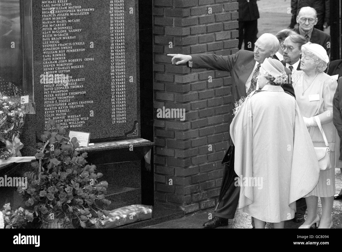 QUEEN IS SHOWN THE HILLSBOROUGH DISASTER MEMORIAL OUTSIDE LIVERPOOL FC ...