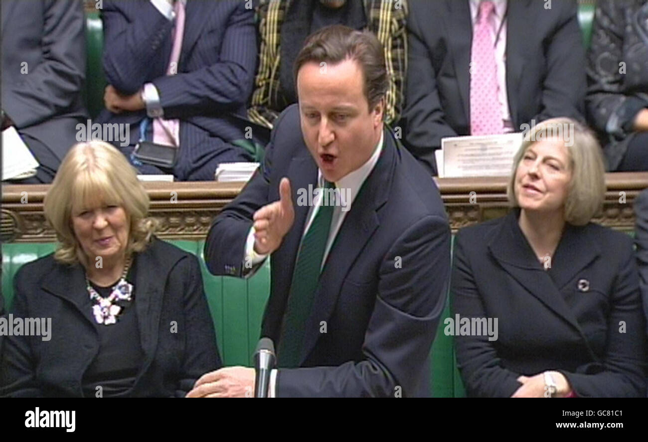 Conservative party leader David Cameron speaks during Prime Minister's ...