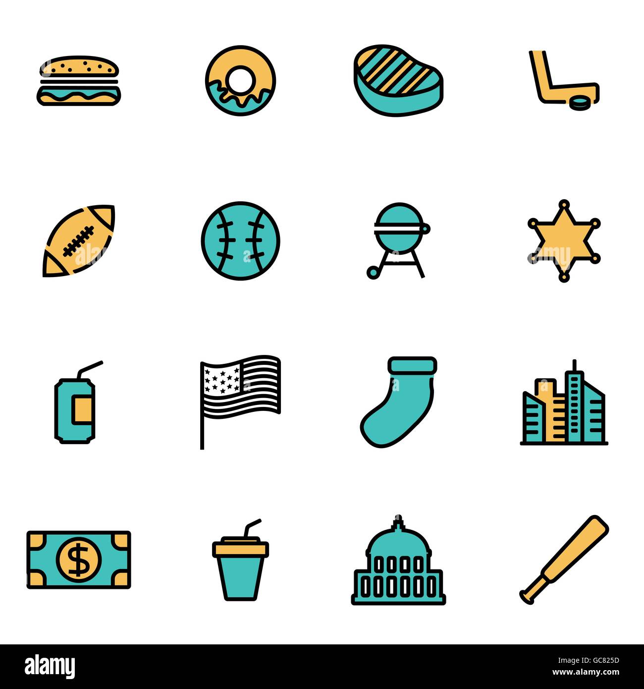 United states line icons Stock Vector Images - Alamy