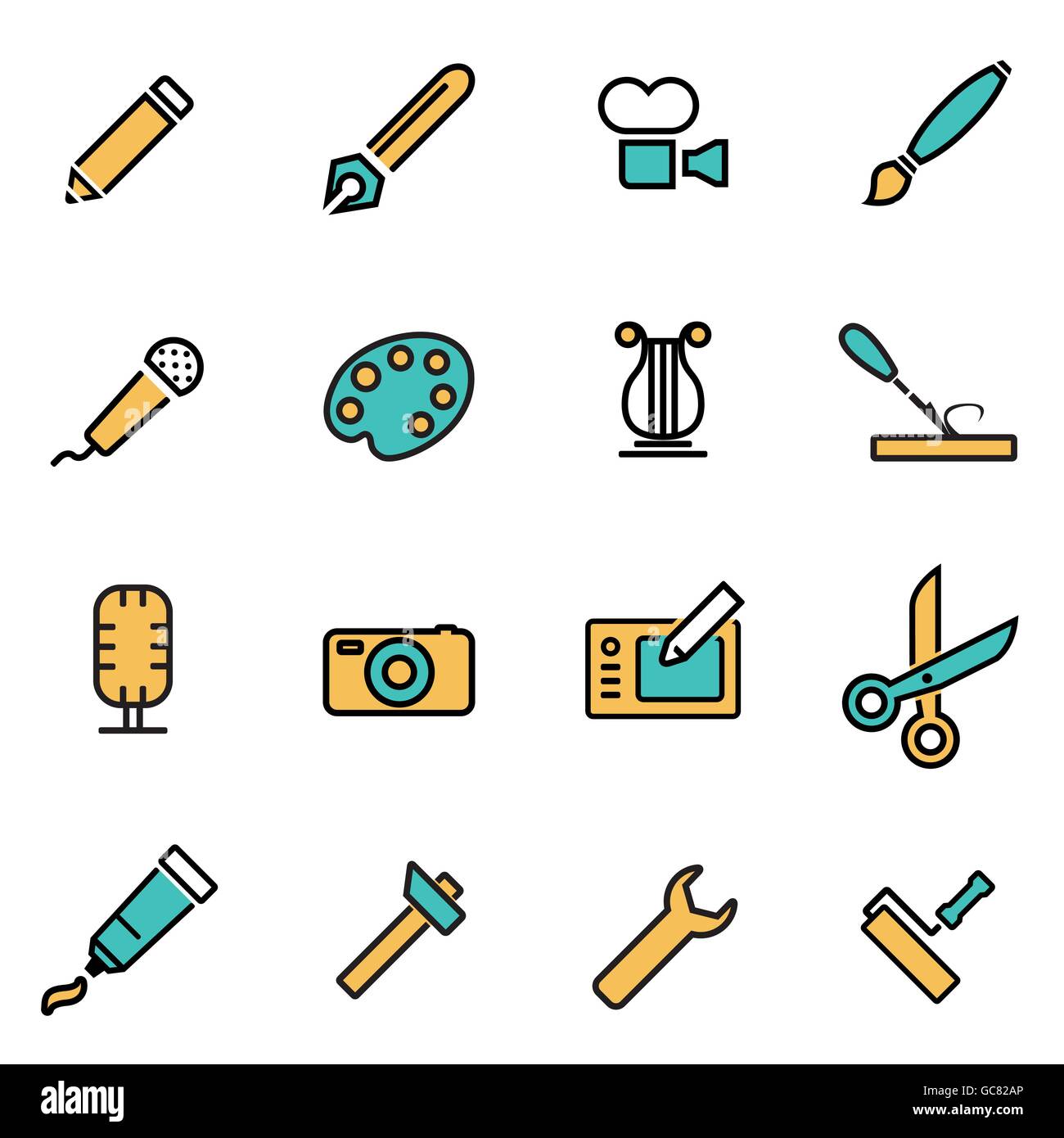 Trendy flat line icon pack for designers and developers. Vector line ...