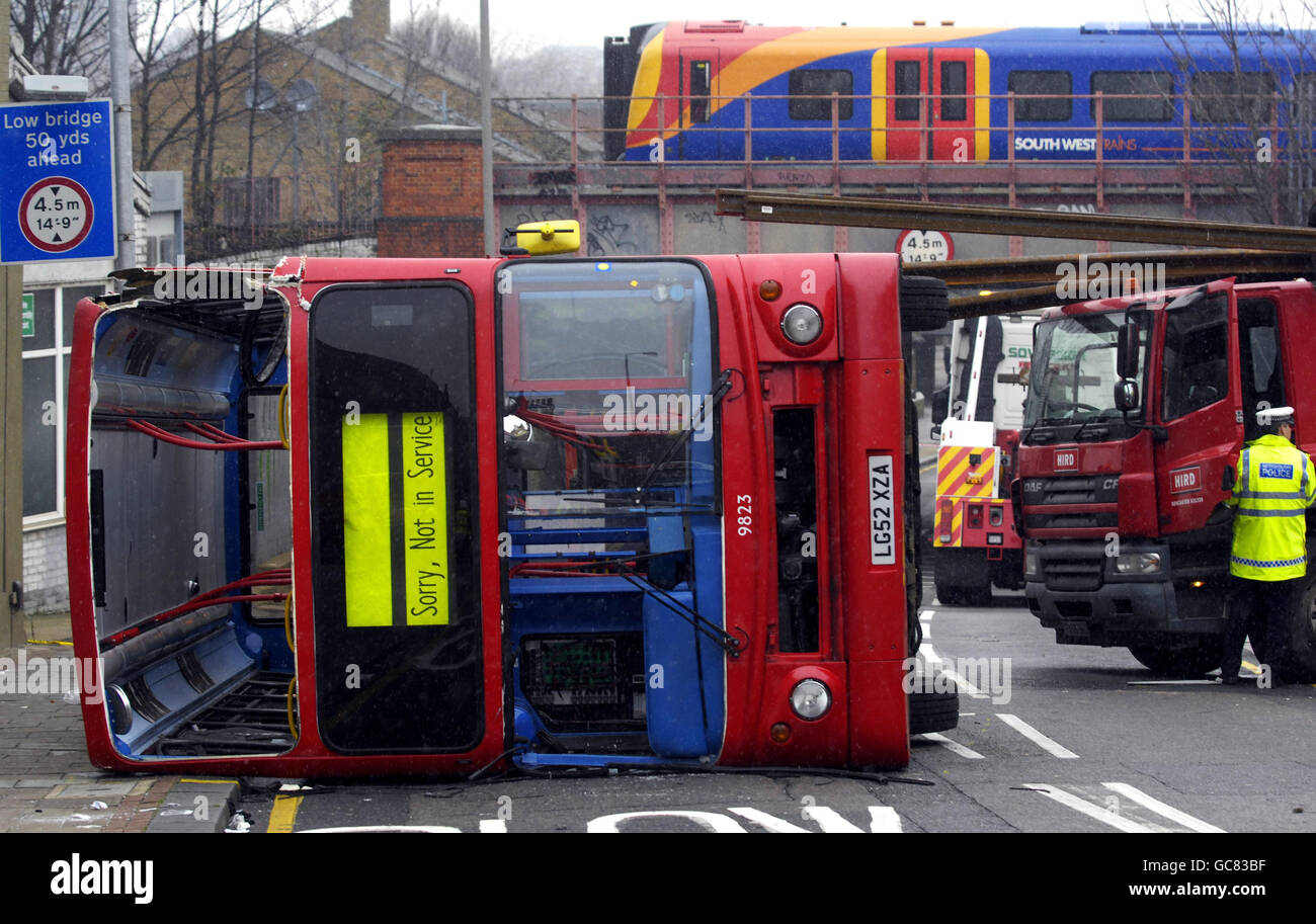 Clapham bus crash Stock Photo - Alamy