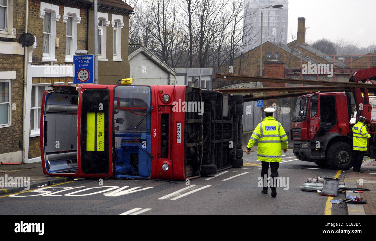 Clapham bus crash Stock Photo - Alamy