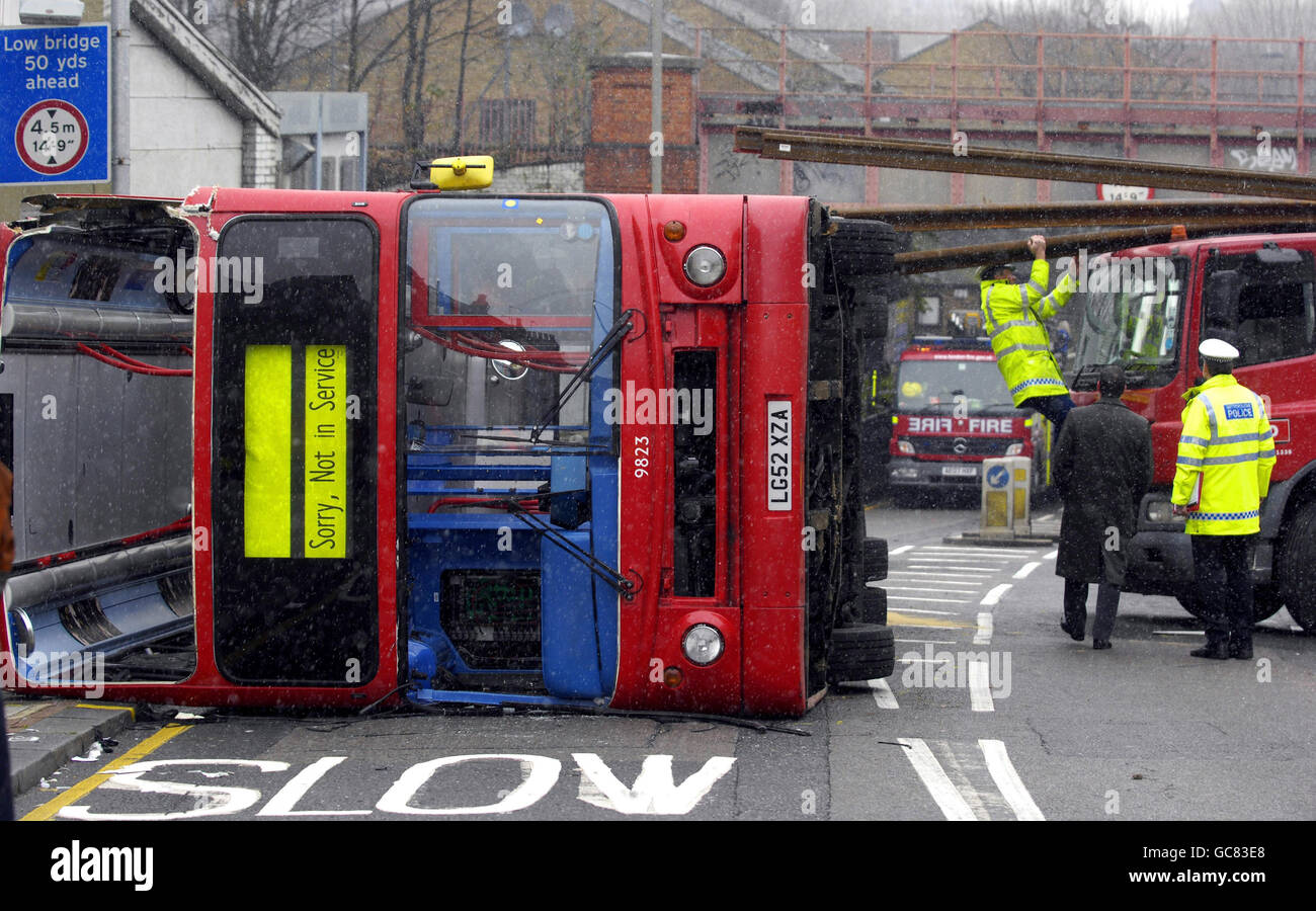 Clapham bus crash Stock Photo - Alamy