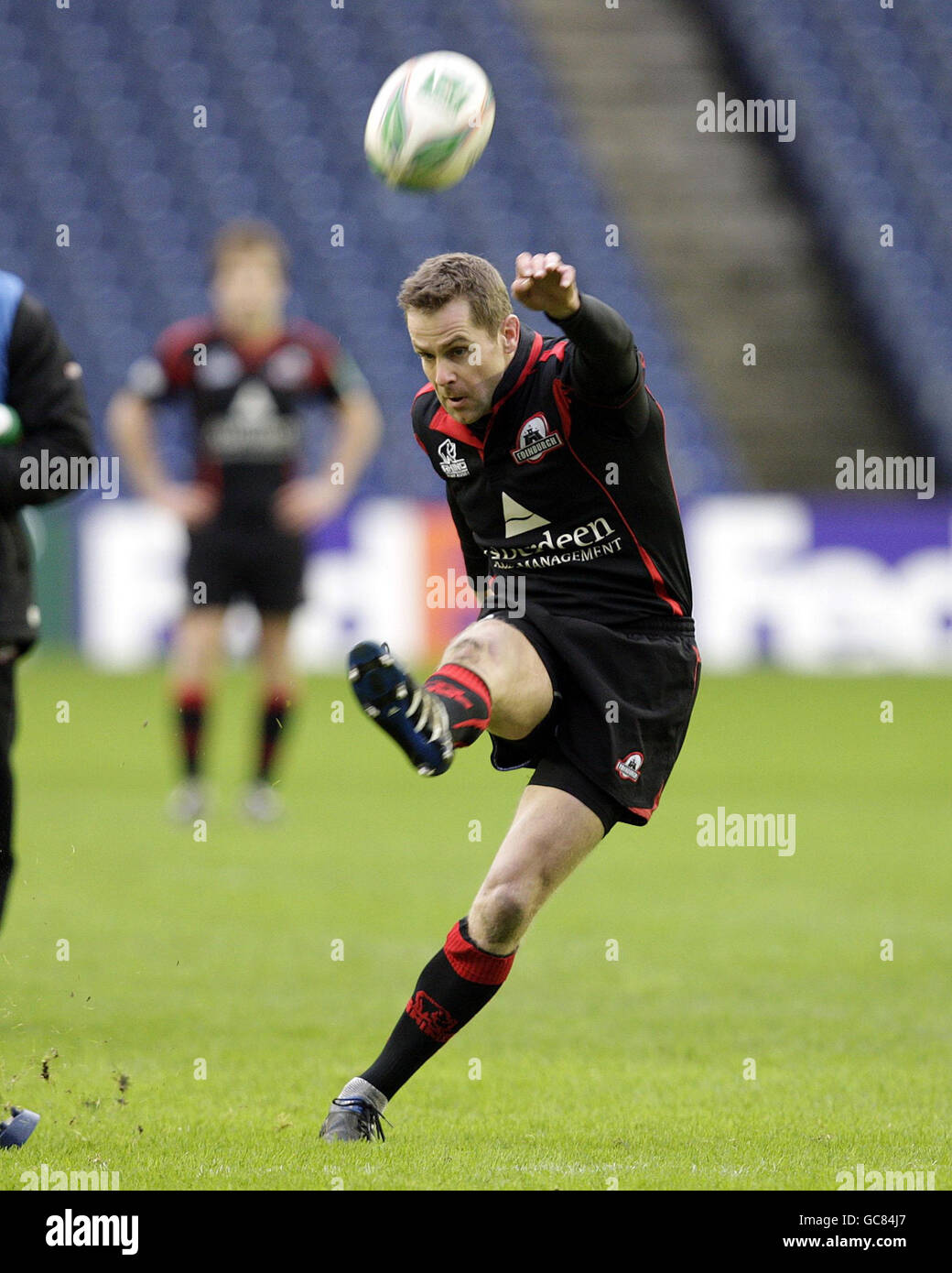 Edinburgh's Chris Paterson kicks the first points during the Heineken ...