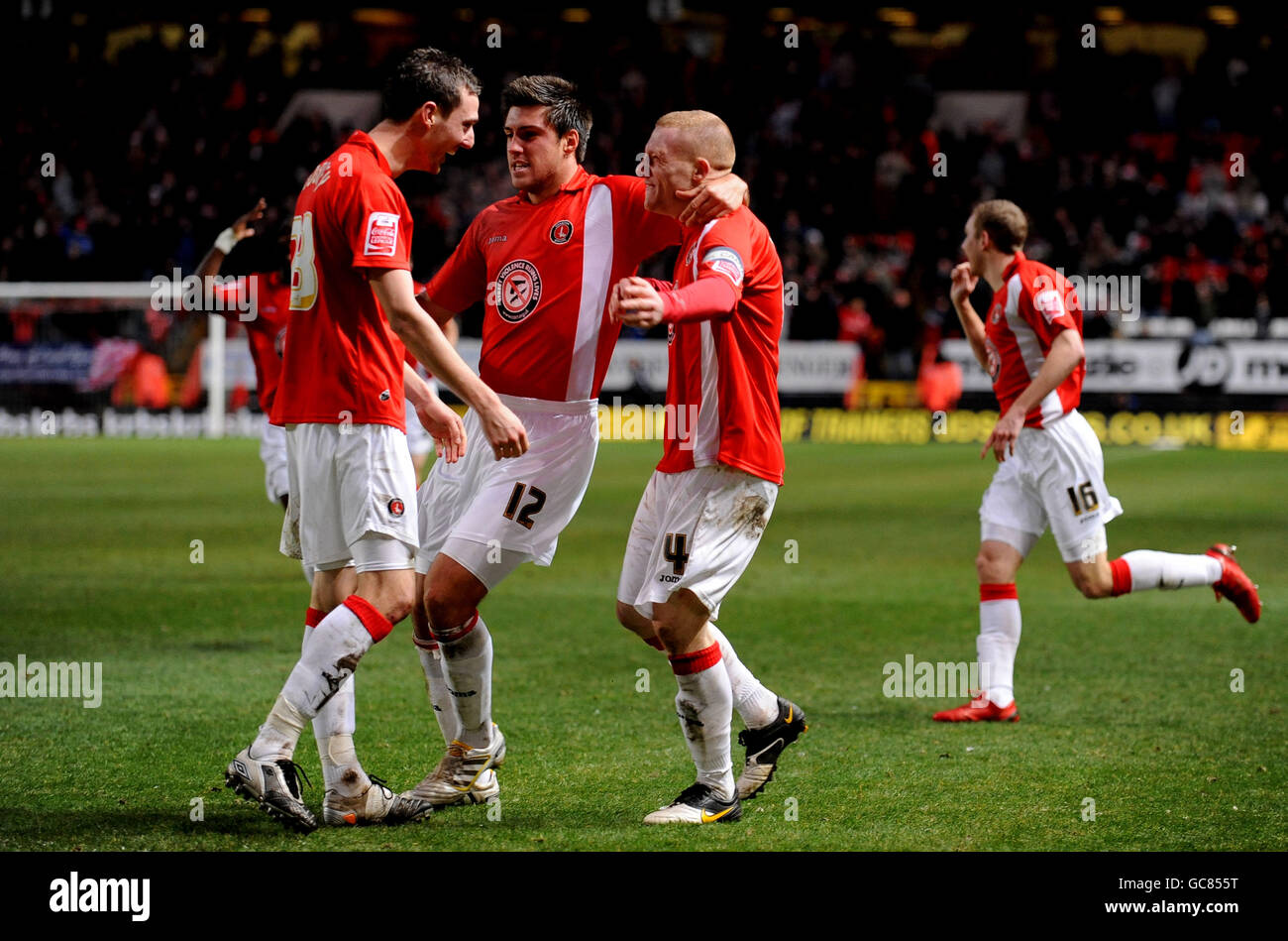 Nicky Bailey (right) celebrates after scoring Charlton Athletic's third ...