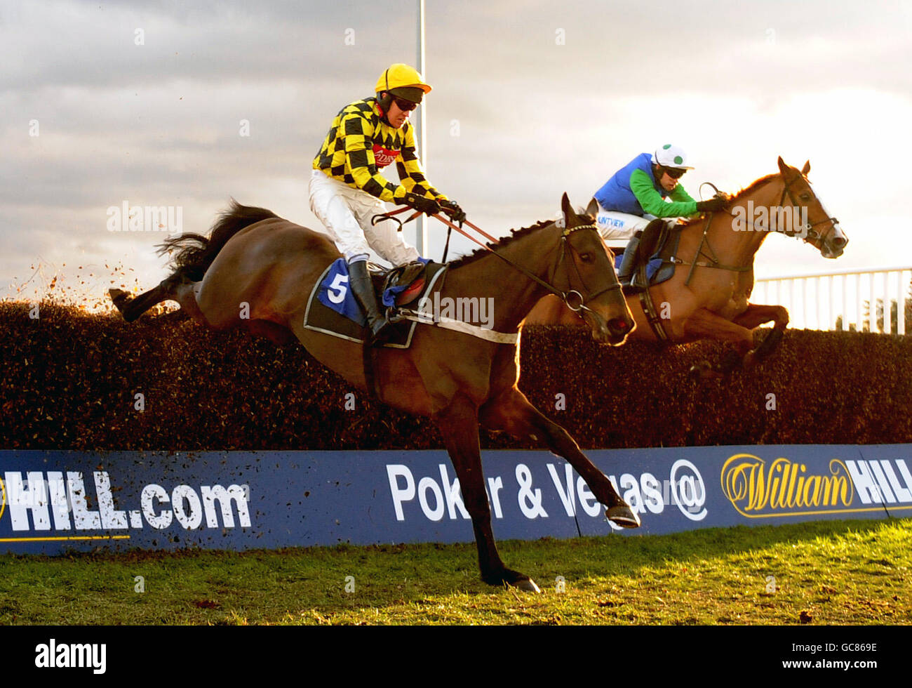 Horse racing races william hill desert orchid chase hi-res stock ...