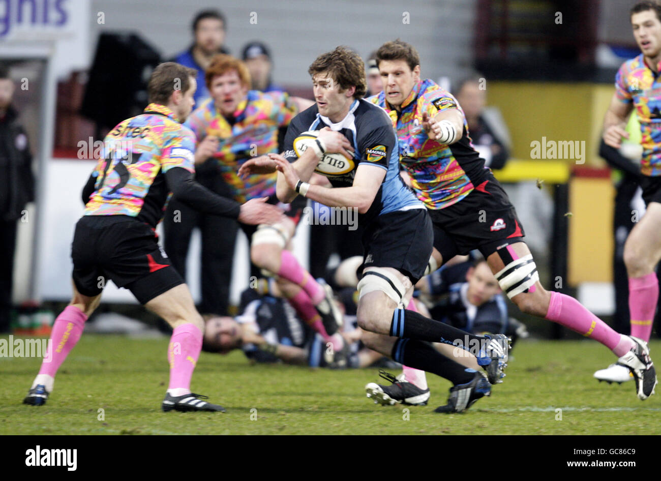 Edinburgh's Chris Paterson (left) and David Callam (right) challenge ...