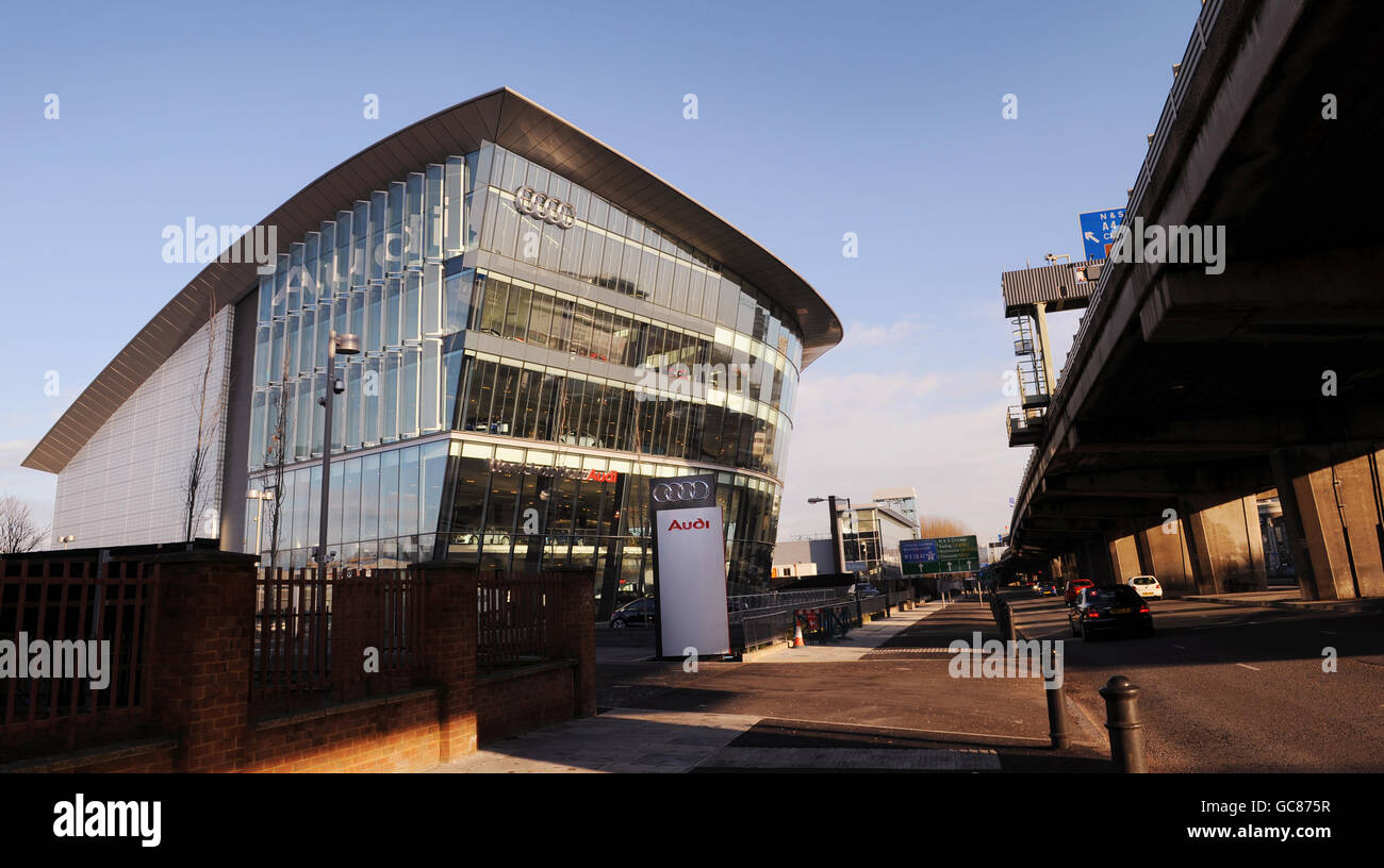 A general view of the West London Audi dealership, Brentford Stock ...