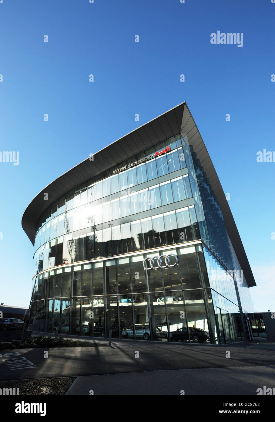 Audi stock. A general view of the West London Audi dealership ...