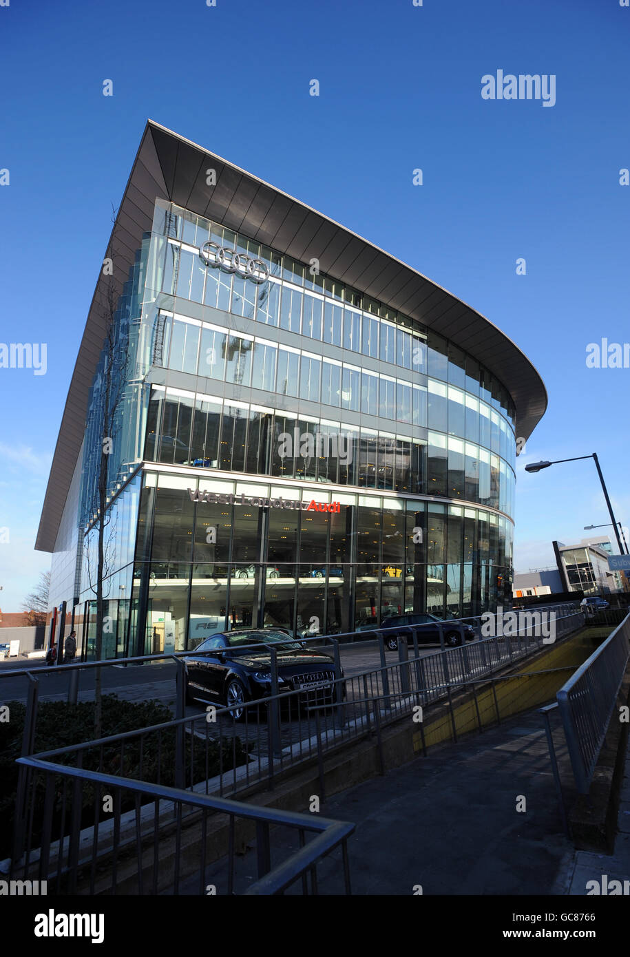 Audi stock. A general view of the West London Audi dealership ...