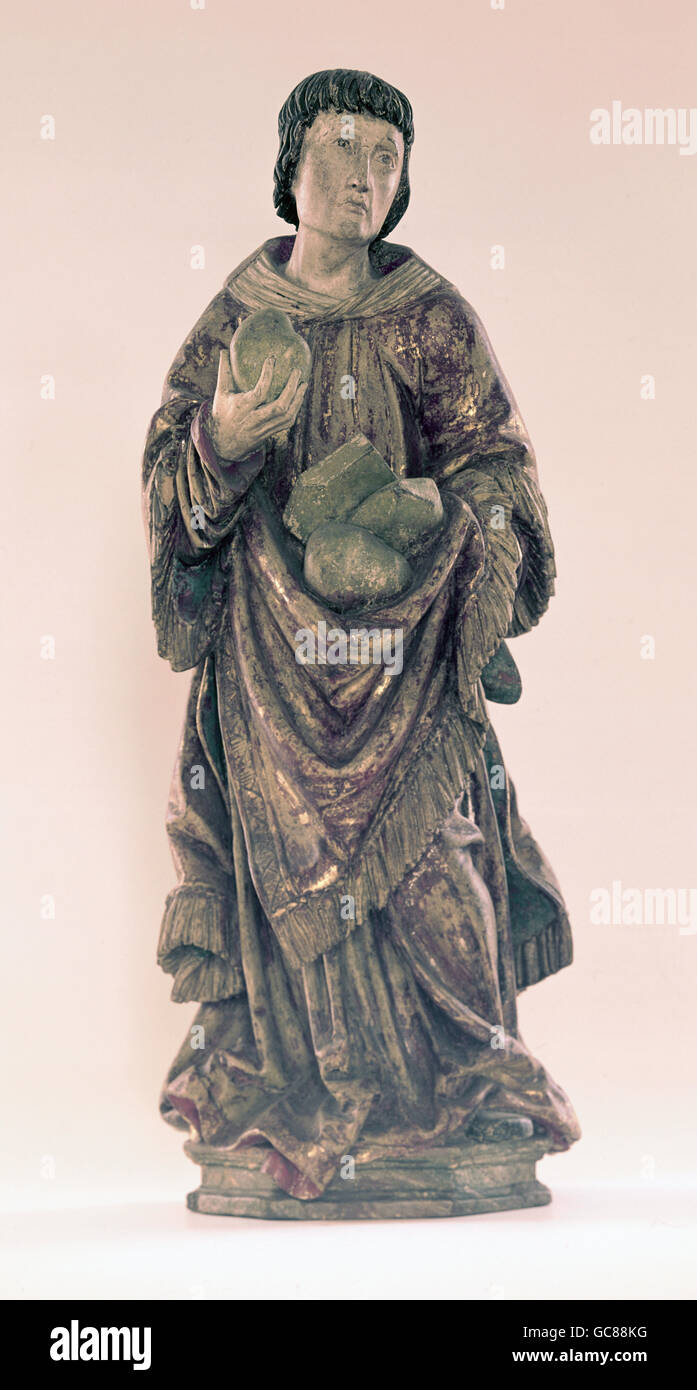 fine arts, sculpture, Saint Stephen, Upper Inn valley, circa 1520, wood ...