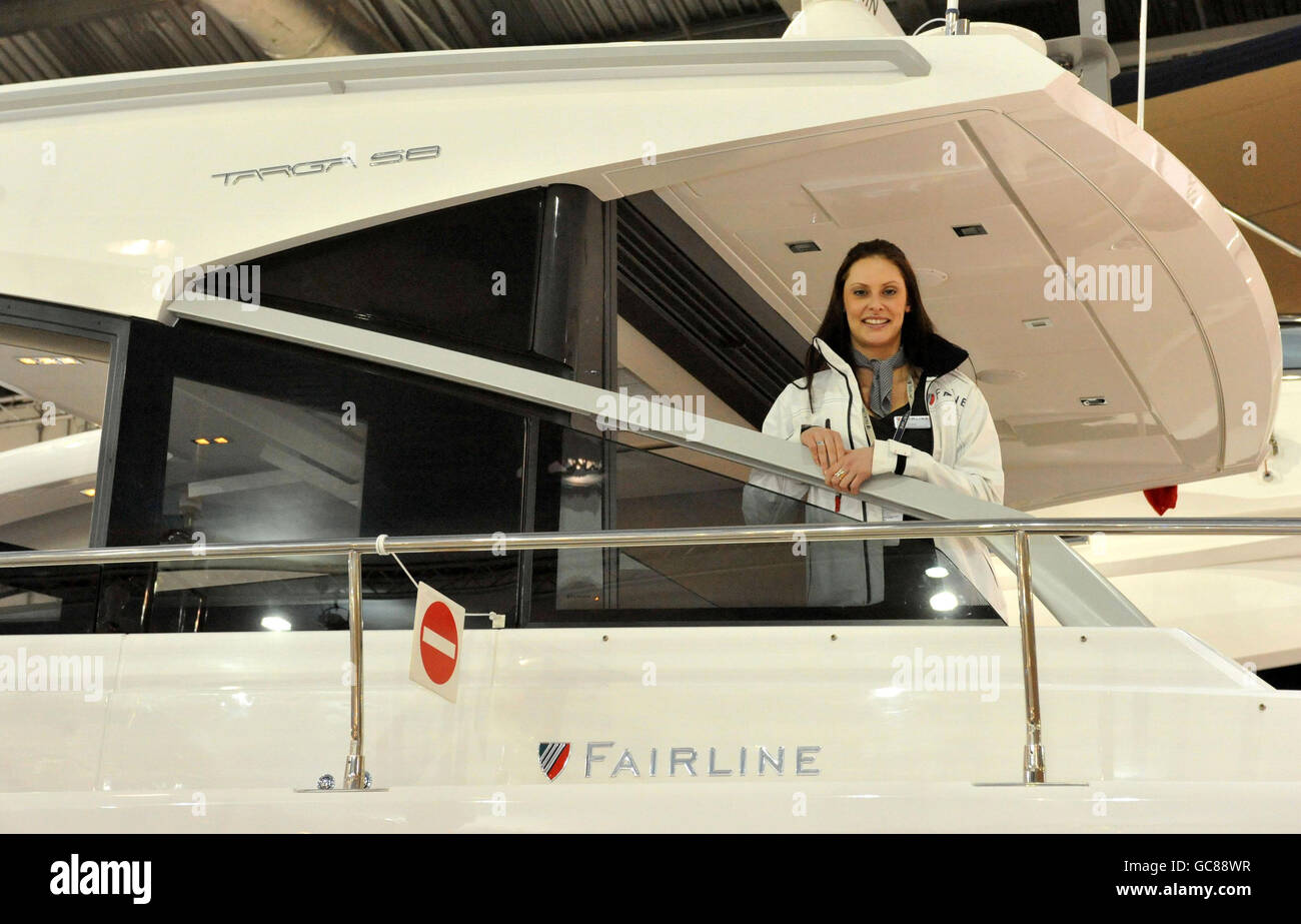 Elaine of Fairline aboard a new Targa 58, launched today, at the London ...