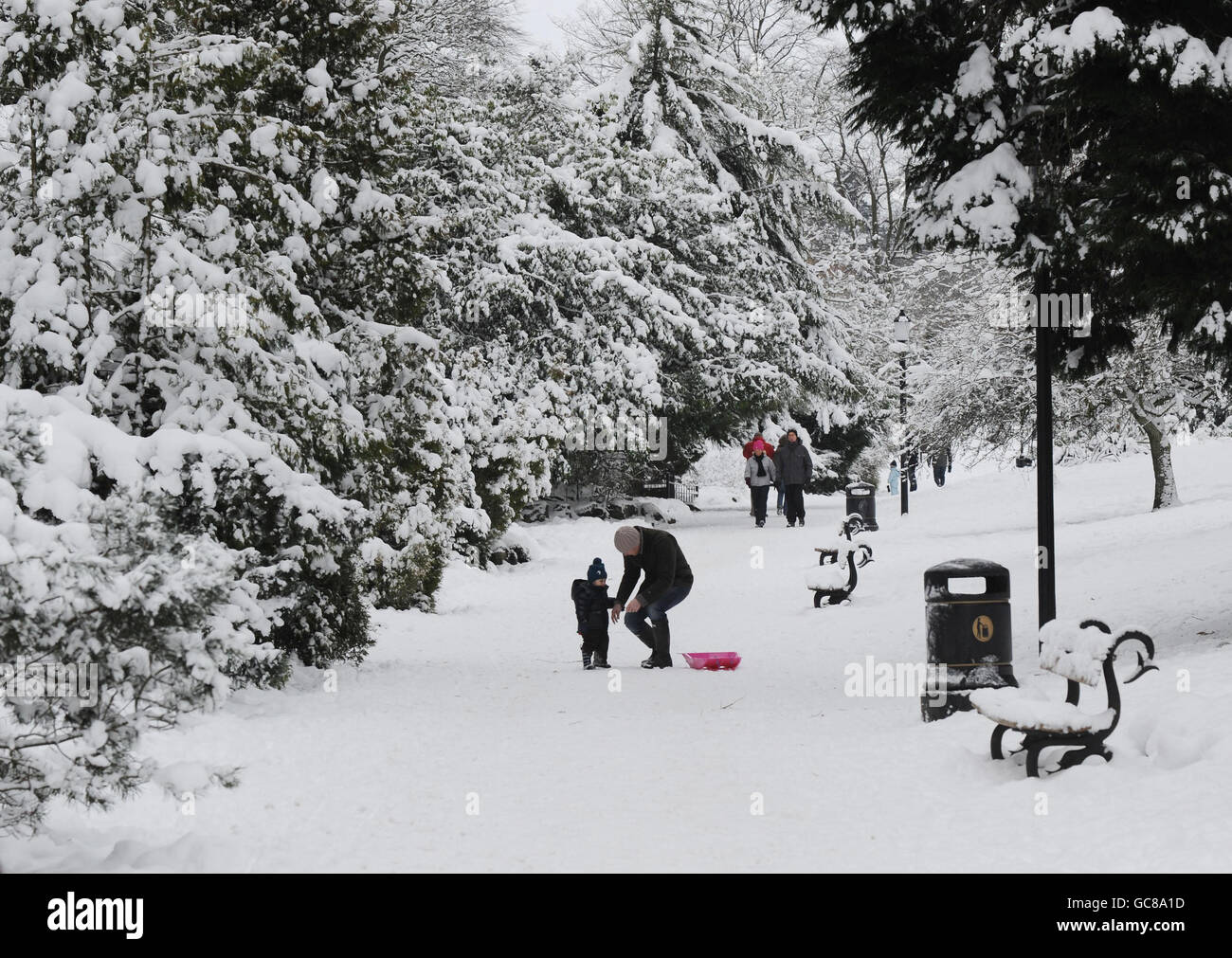 Deep snow covers the Valley gardens in Harrogate today as the Severe ...