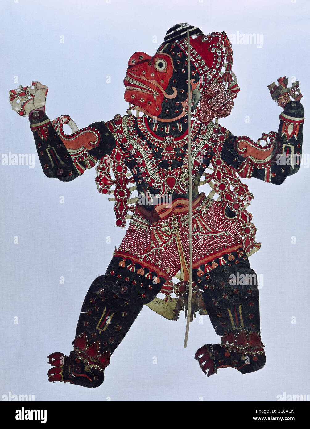 theatre, shadow play, India, Hanuman, leader of a monkey army, vellum ...