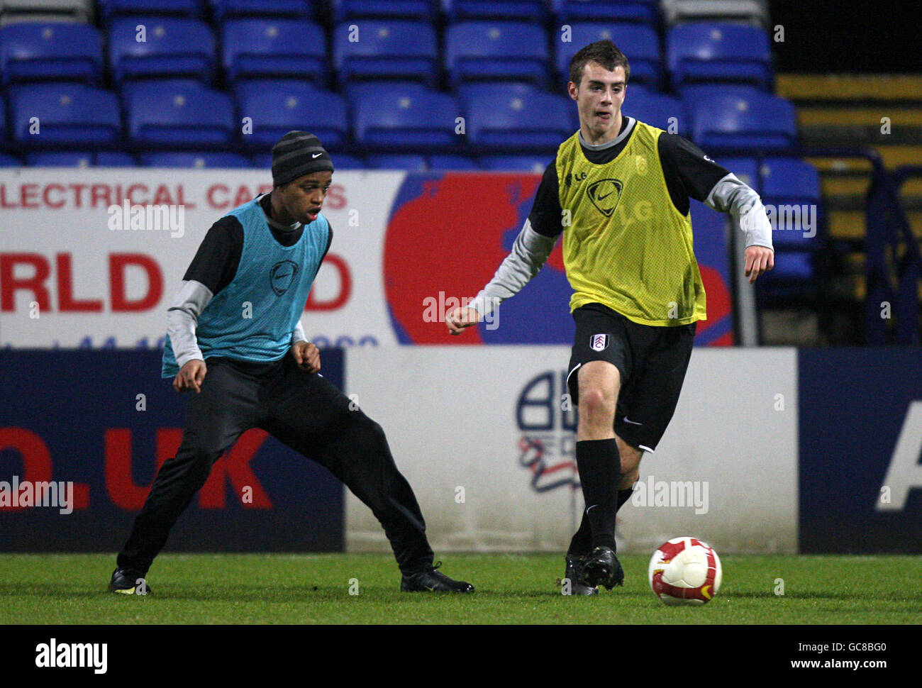 Fulham's Keanu Marsh-Brown (left) and Richard Peniket during training ...