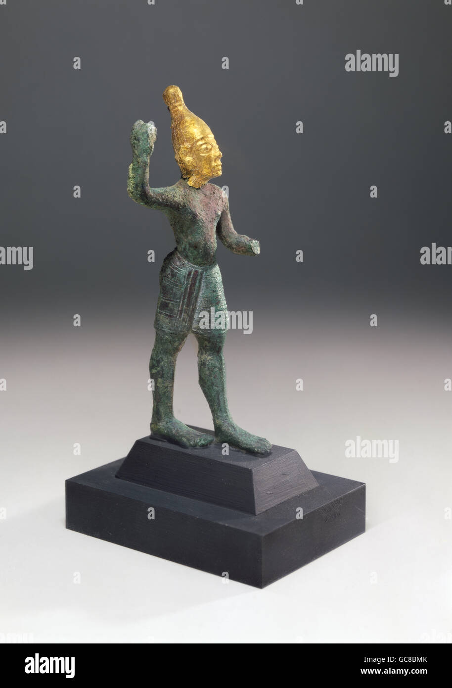 fine arts, ancient world, Sumerian, sculpture, statue of a god, gold ...