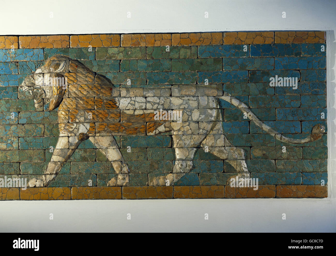 fine arts, ancient world, Assyrian, relief, lion, Ishtar Gate, Babylon ...