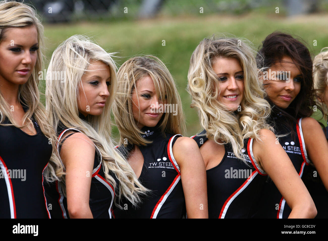 Tw steel girls pose for photographers prior to the race hi-res stock ...