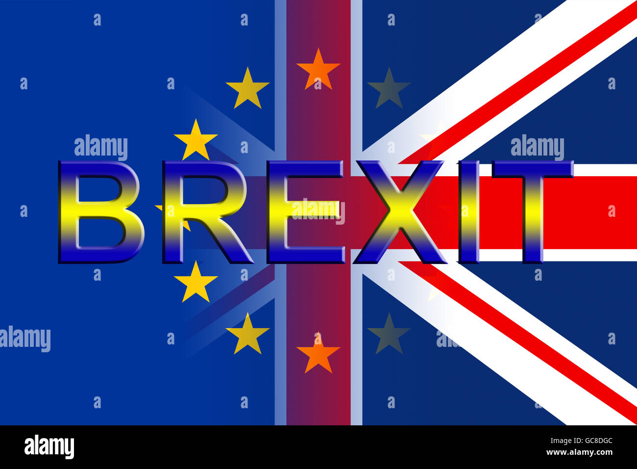 Brexit Flags Representing Britain Remain Decision And Leave Stock Photo ...