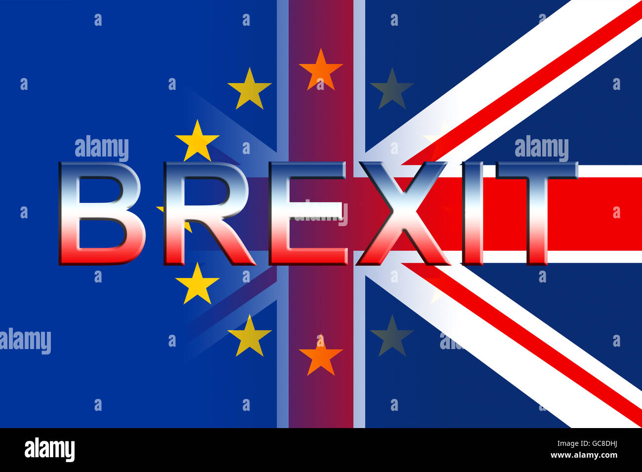 Brexit Flags Representing European Independence And Britain Stock Photo ...