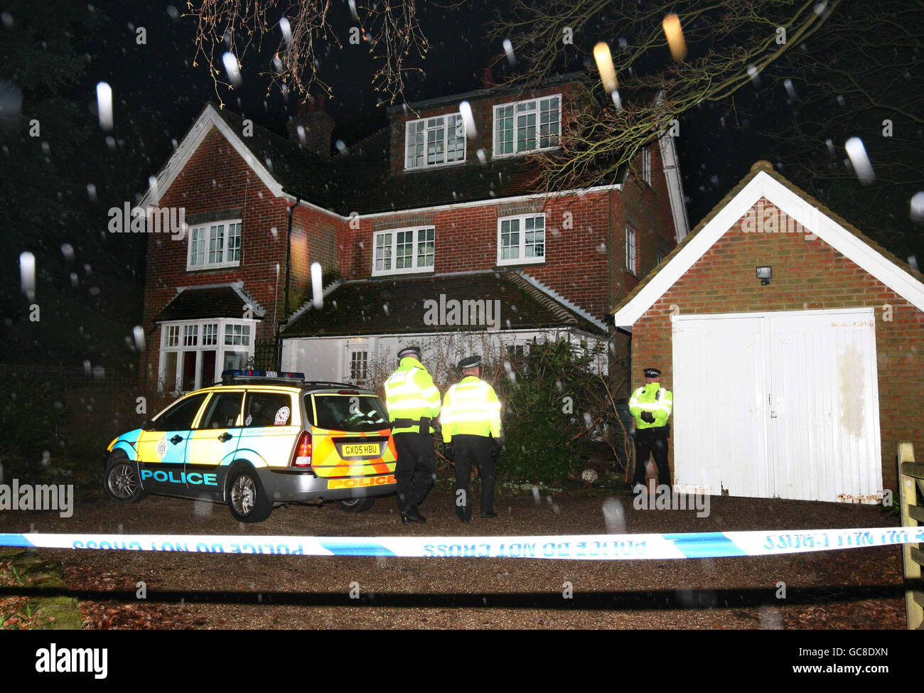 Police bodies general view gv exterior scene location car england hi ...