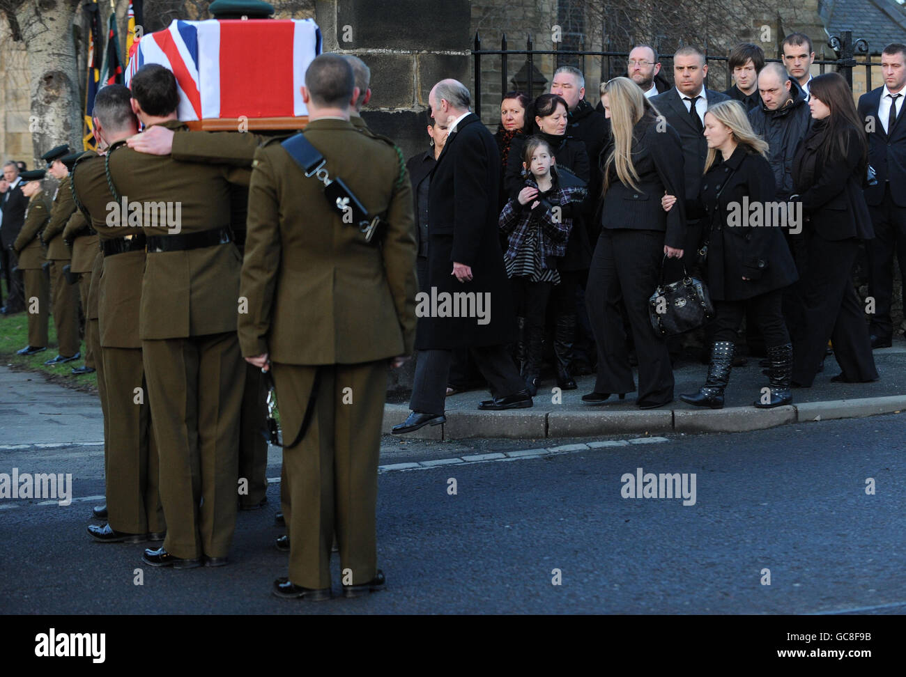 The coffin of Lance Corporal Christopher Roney, 23, at his funeral at ...