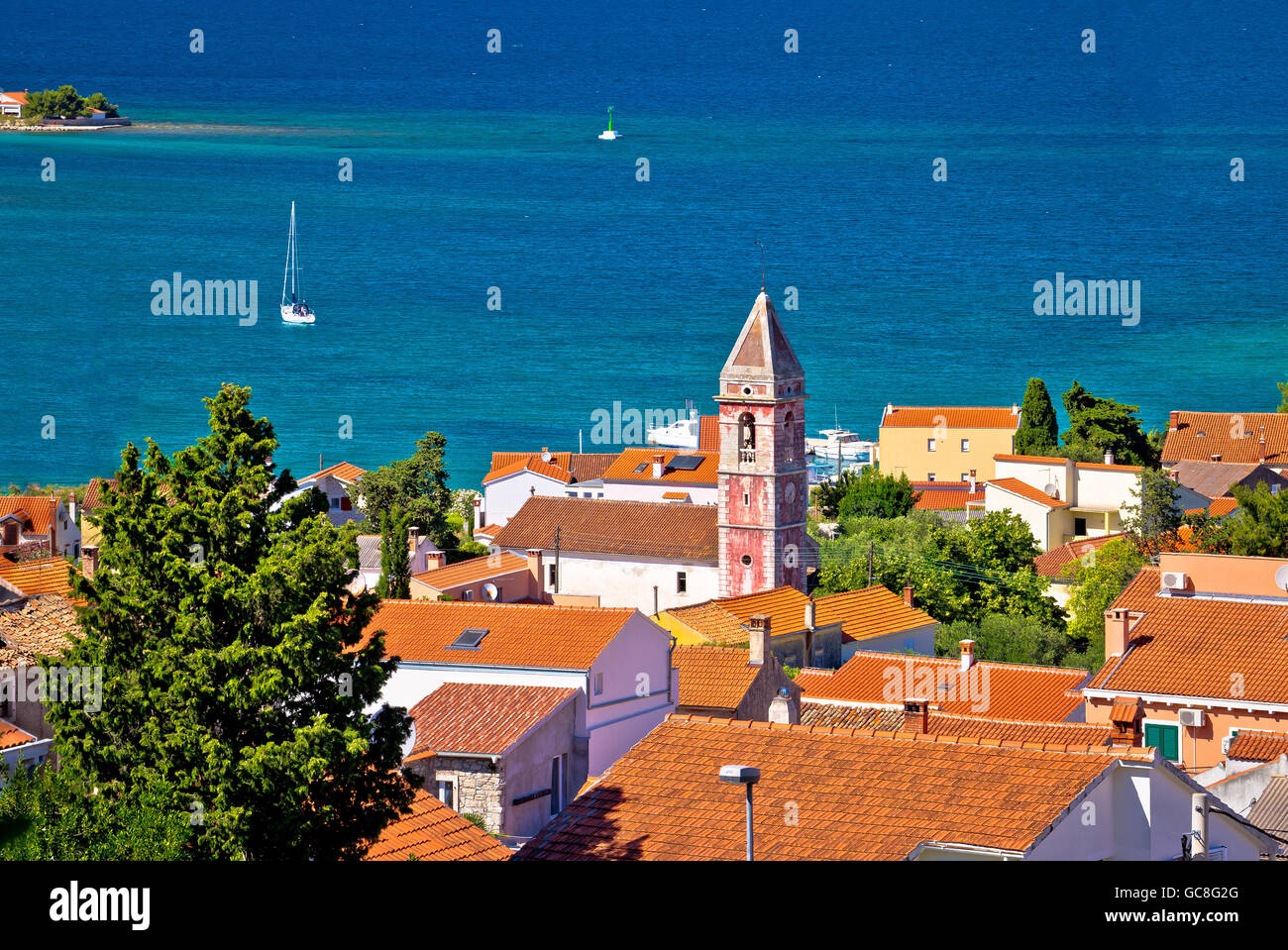 Island town of Preko coast view, Ugljan, Croatia Stock Photo - Alamy