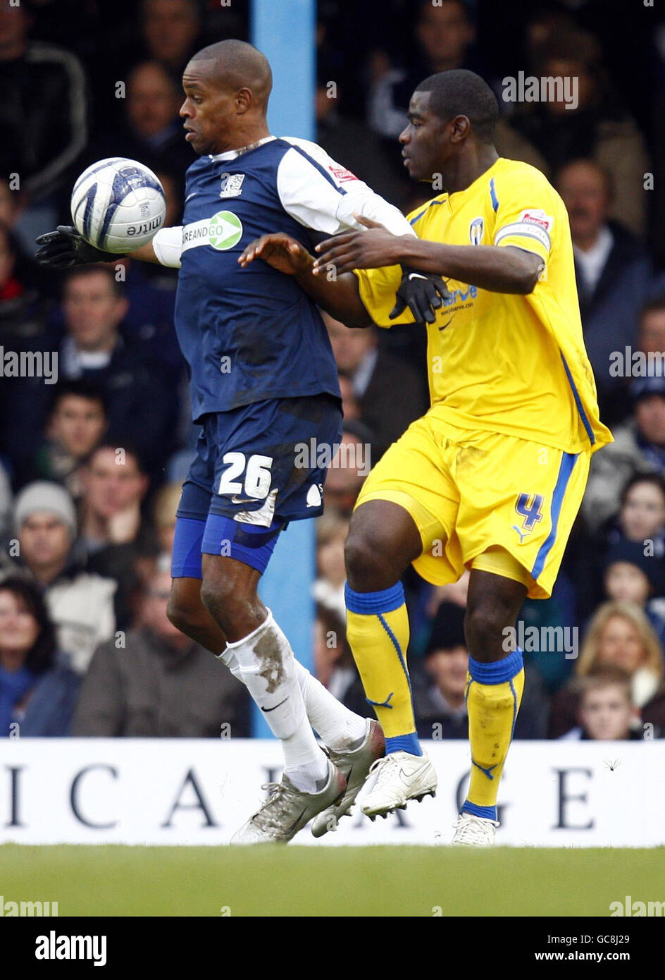 Southend's Francis Laurent (left) and Colchester's Magnus Okuonghae ...