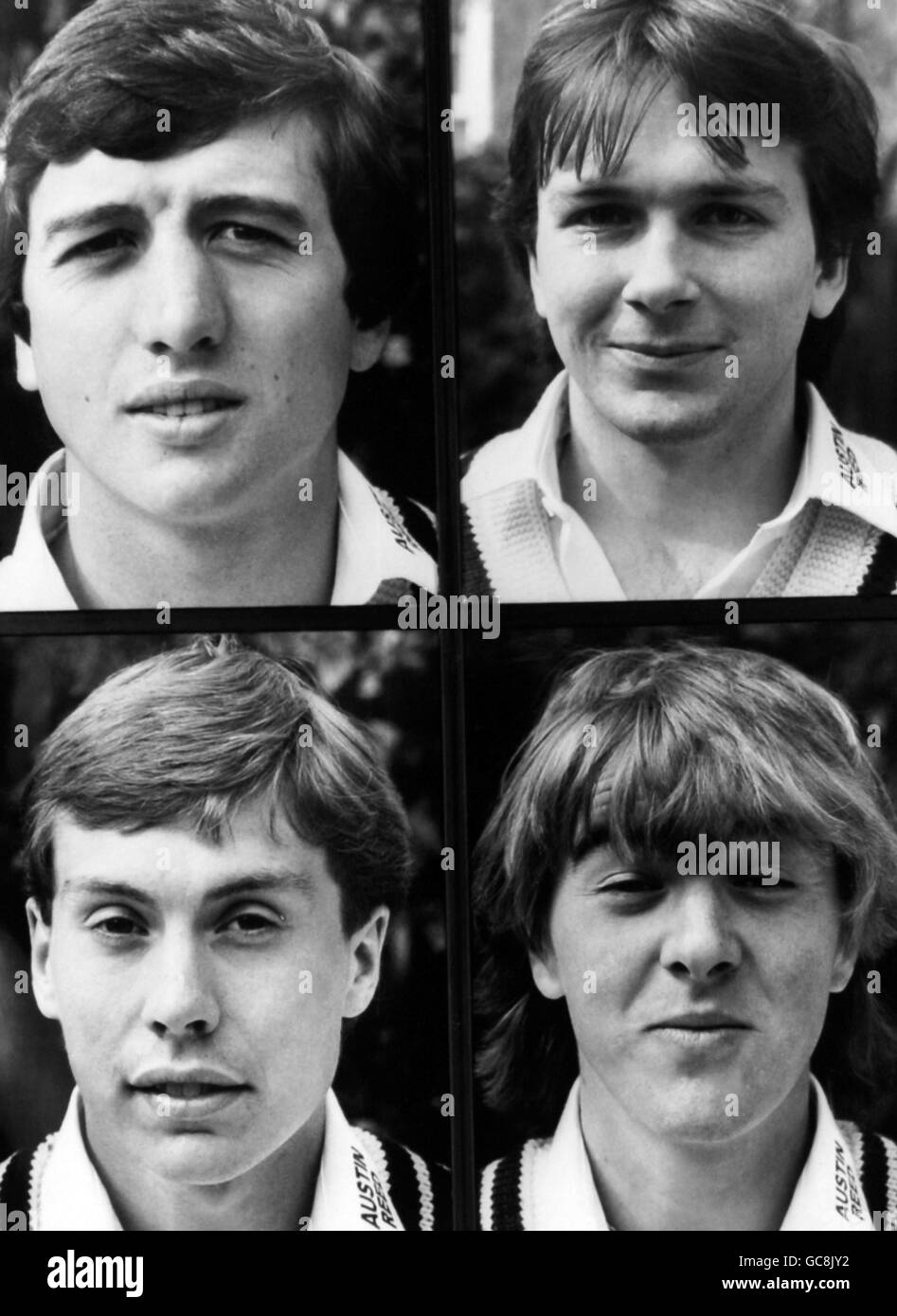 Cricket Portraits - Middlesex County Cricket Team 1985. Left to right ...