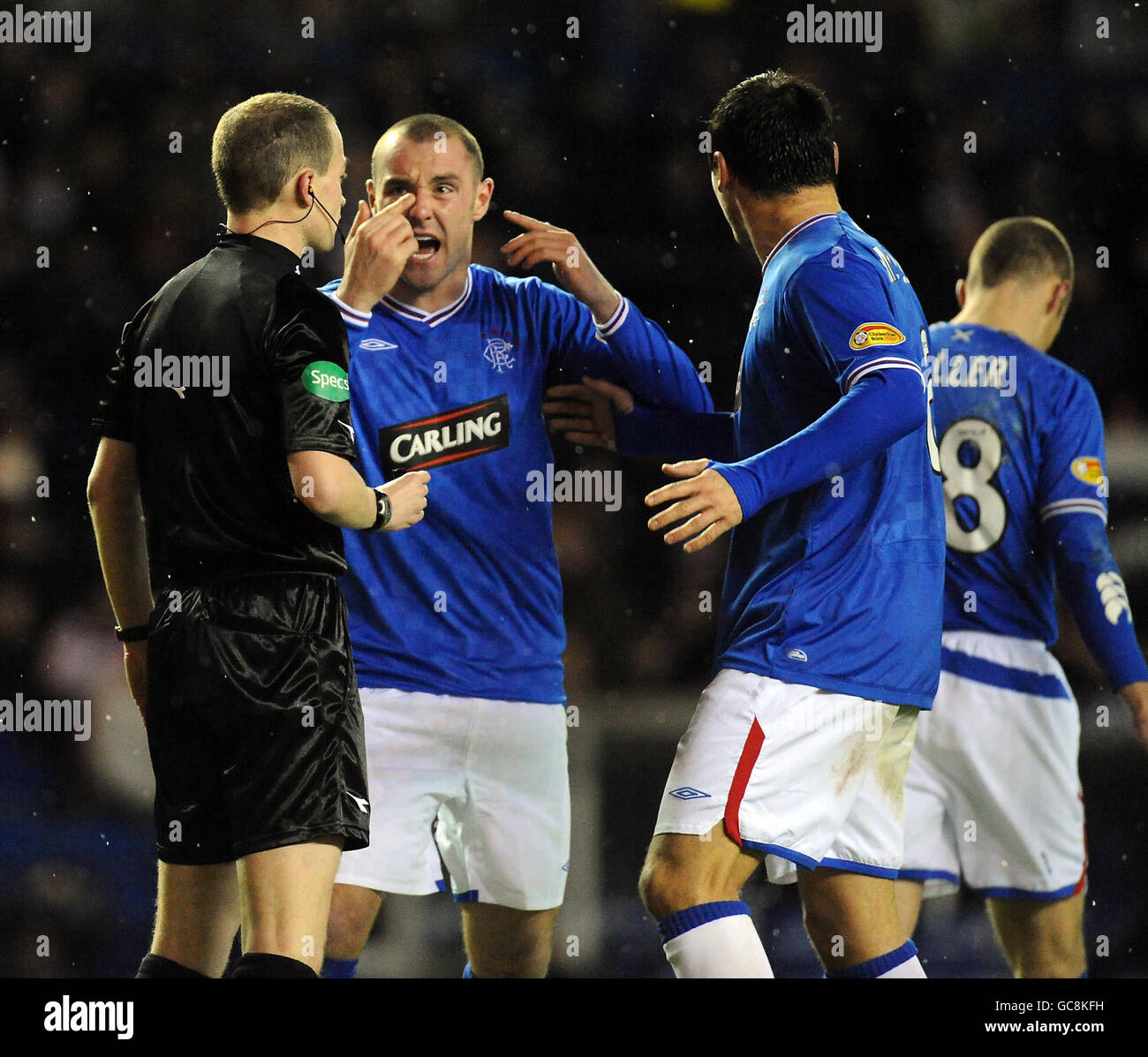 Rangers kris boyd centre questions referee hi-res stock photography and ...