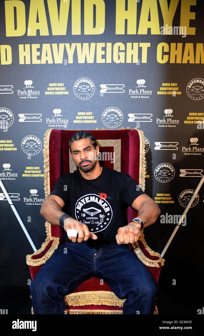 World Heavyweight Champion David Haye attends a press conference at the ...
