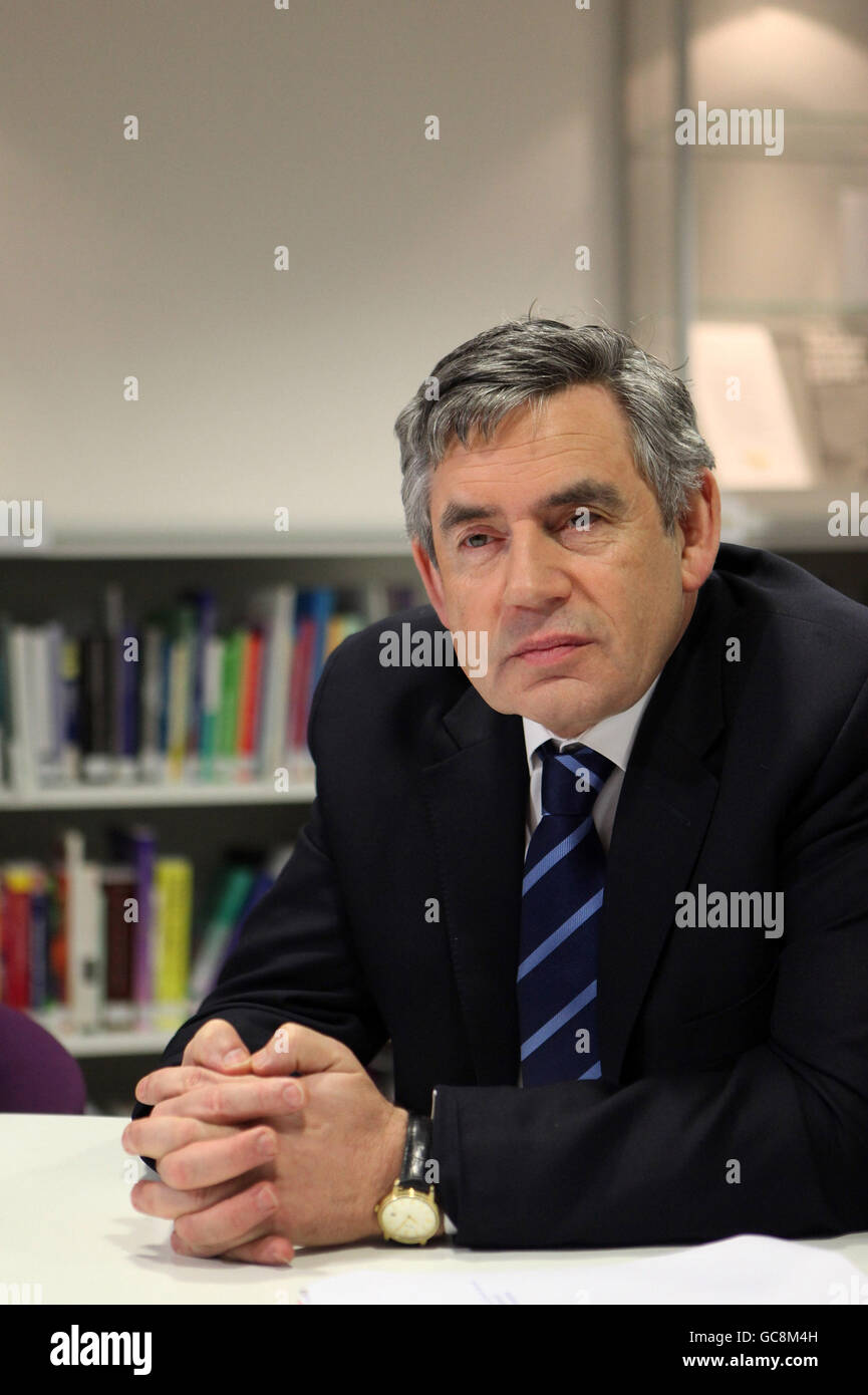 Prime Minister and Ed Balls meet school children Stock Photo - Alamy