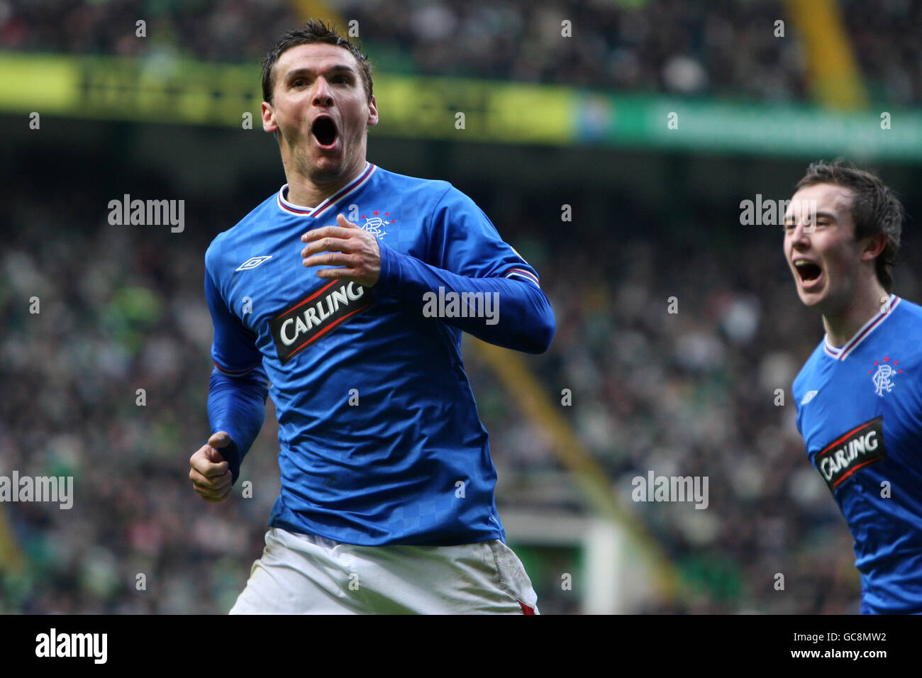 Rangers' Lee McCulloch (left) celebrates with Danny Wilson Stock Photo ...