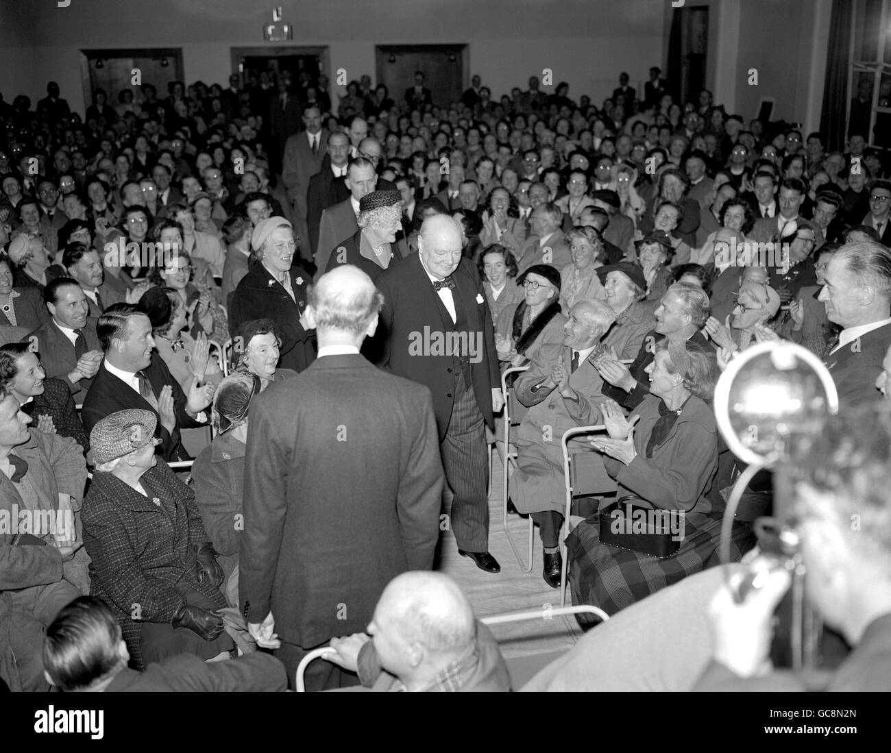 Sir Winston Churchill, Conservative, receives a great reception in his ...
