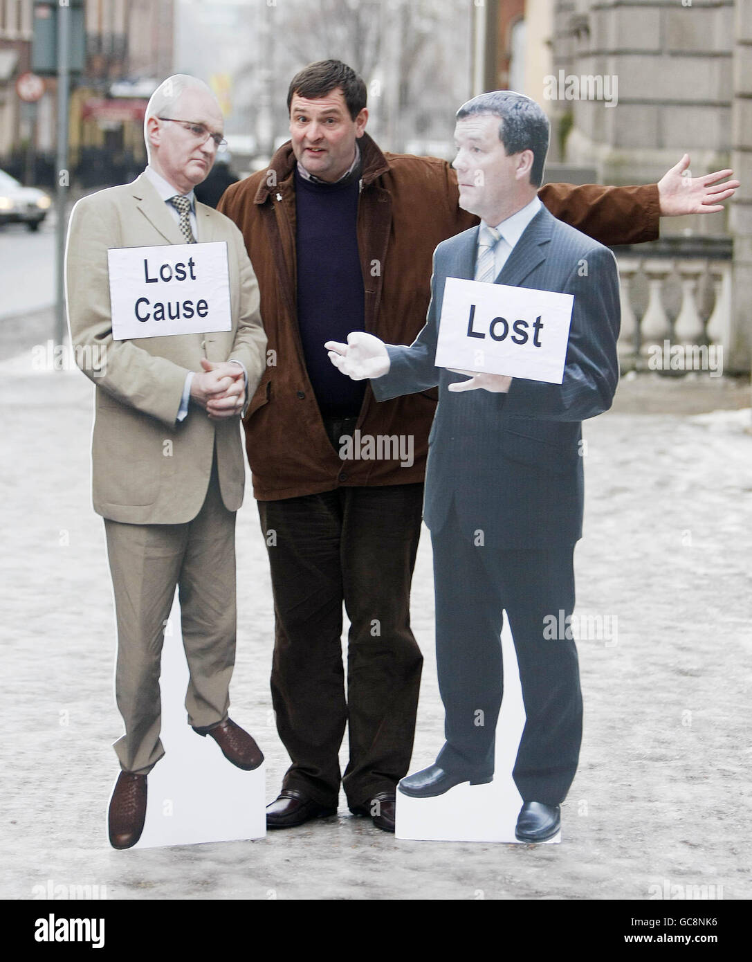 Fine Gael Transport spokesman Shane McEntee poses with (left to right ...