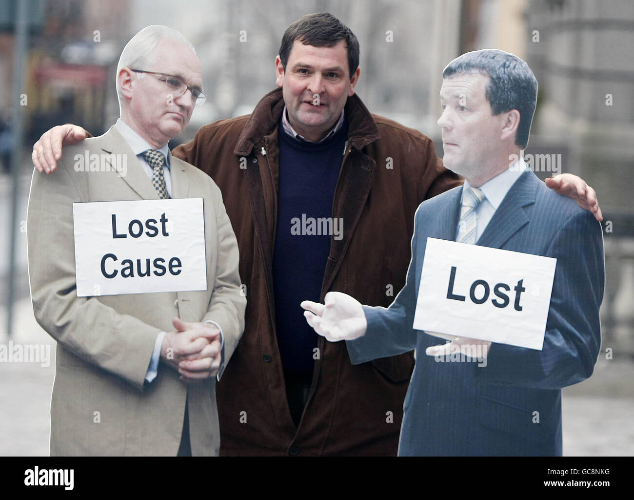 Fine Gael Transport spokesman Shane McEntee poses with (left to right ...