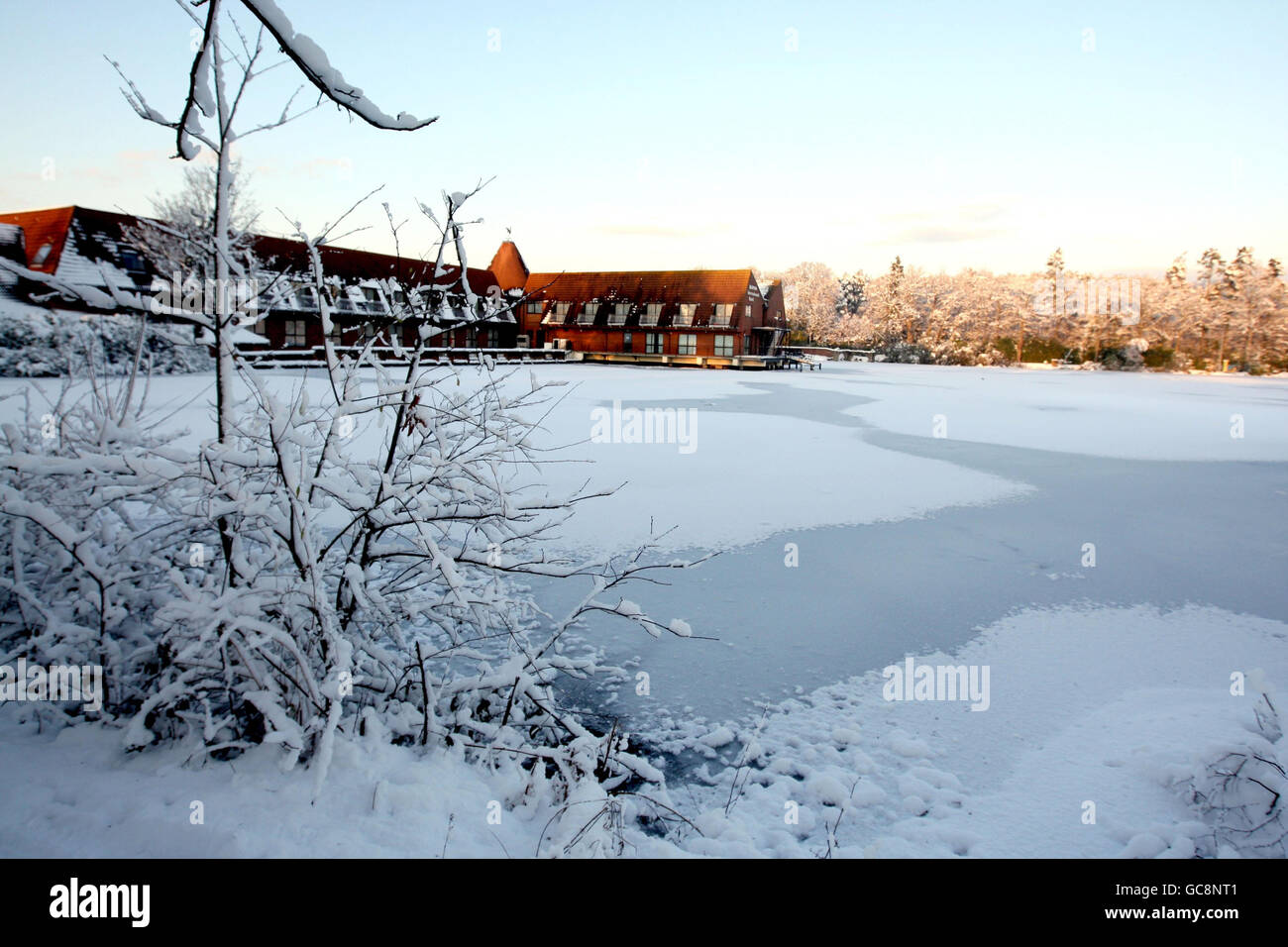 A general view of the lake at the Lakeside Complex in Frimley Green ...