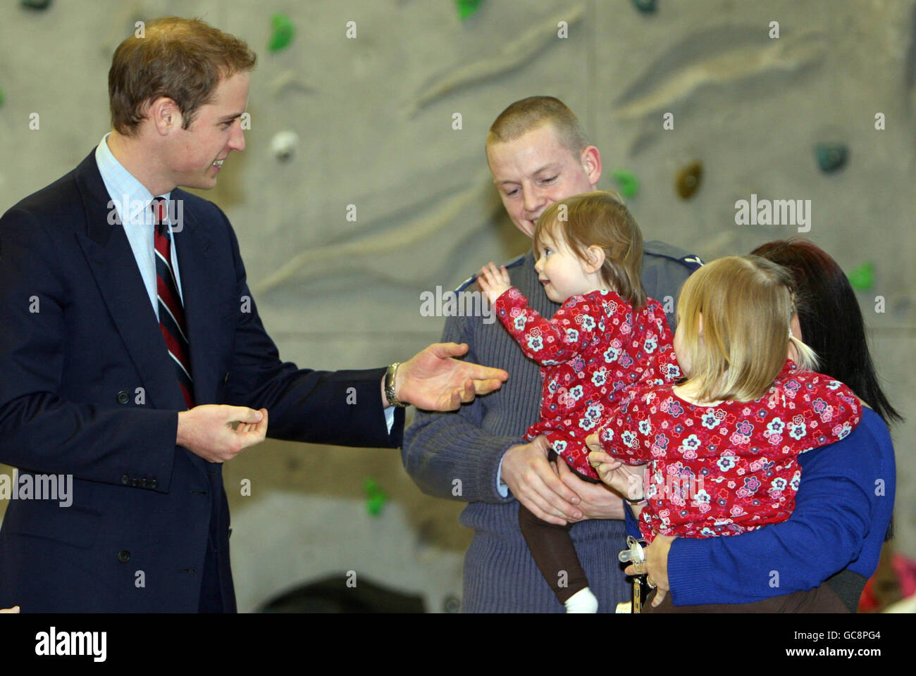 Prince William (from 2nd left - right) Matthew Barnes and his daughters ...
