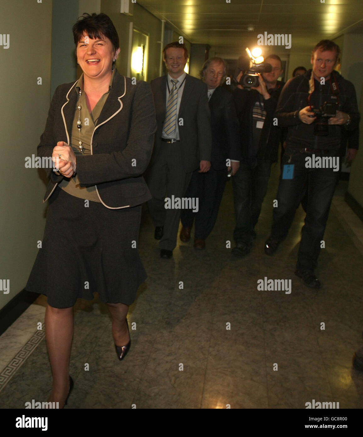 Arlene Foster arrives at Stormont Stock Photo - Alamy