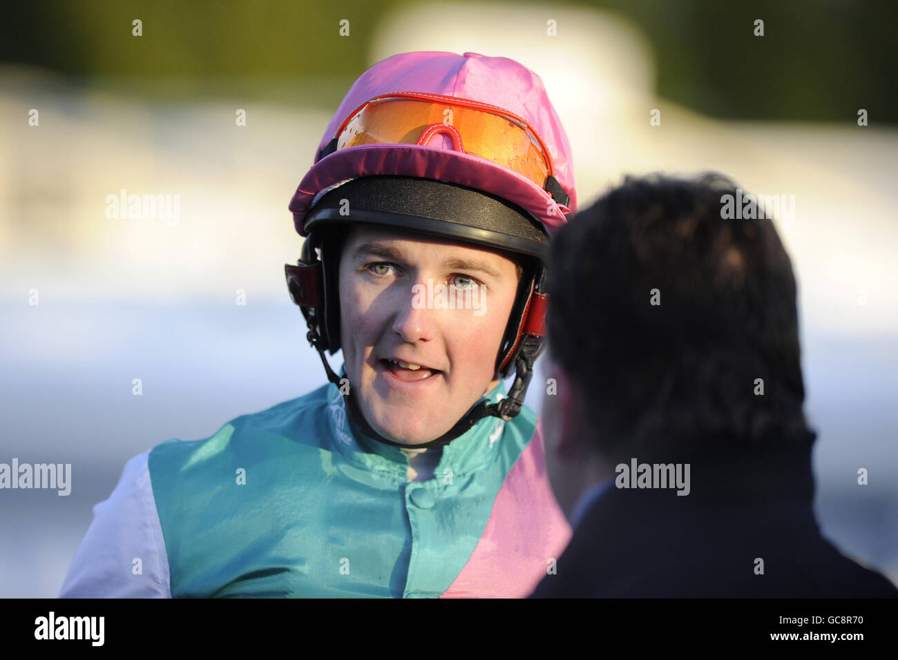 Horse Racing - Lingfield Racecourse. Tom Queally, jockey Stock Photo ...