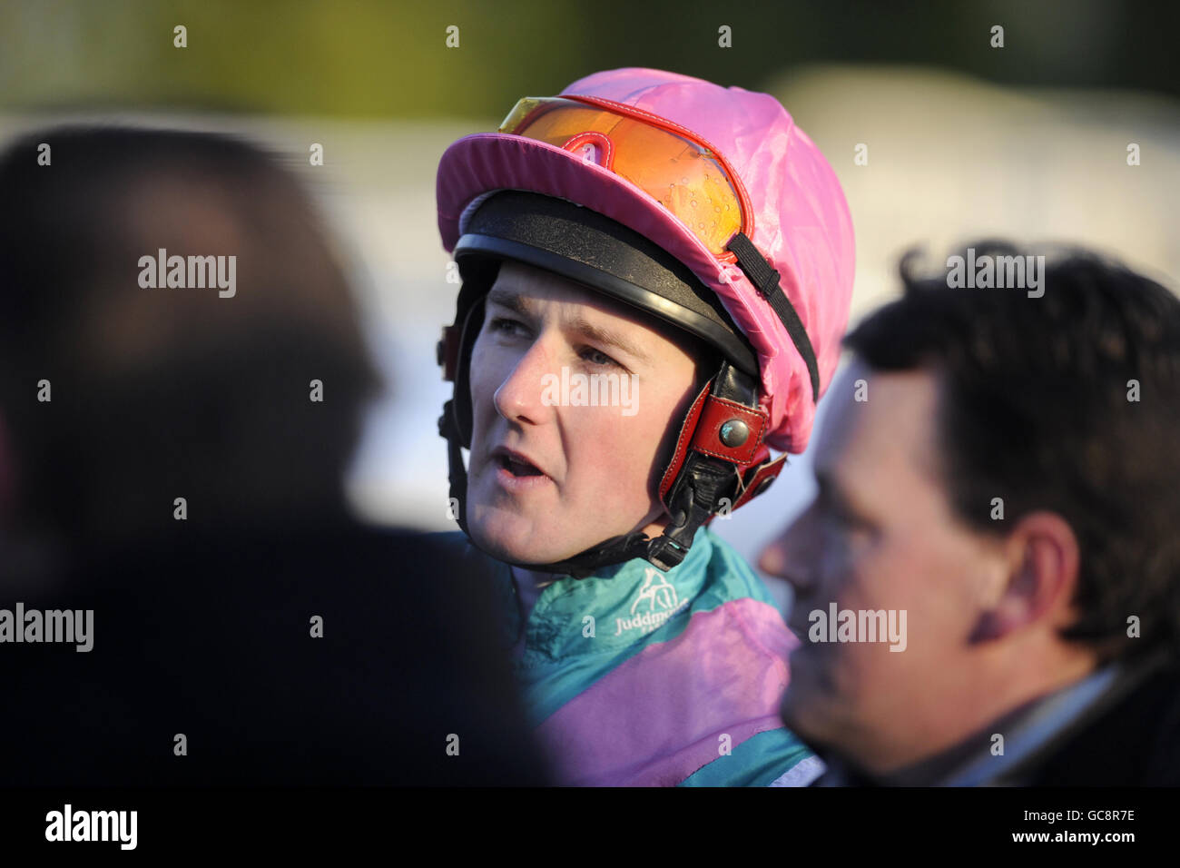 Horse Racing - Lingfield Racecourse. Tom Queally, jockey Stock Photo ...