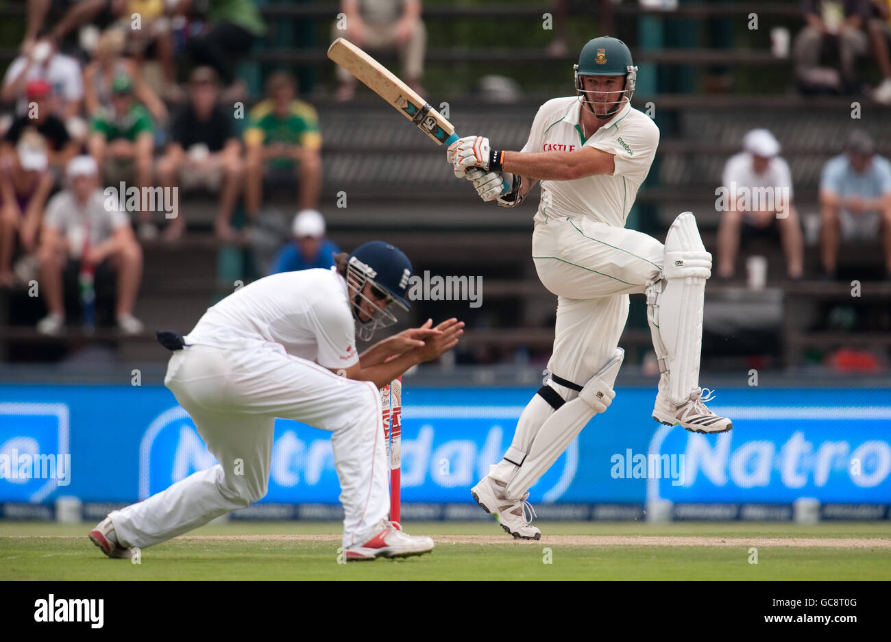 South African captain Graeme Smith bats during the fourth test at ...