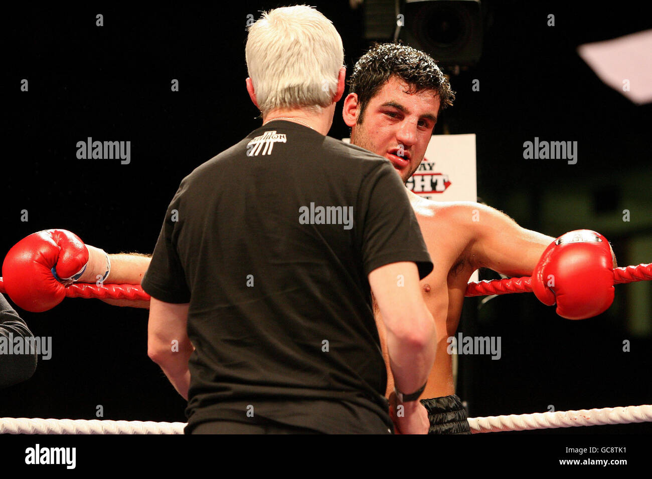 A dejected Cello Renda stands in his corner after defeat against Paul ...