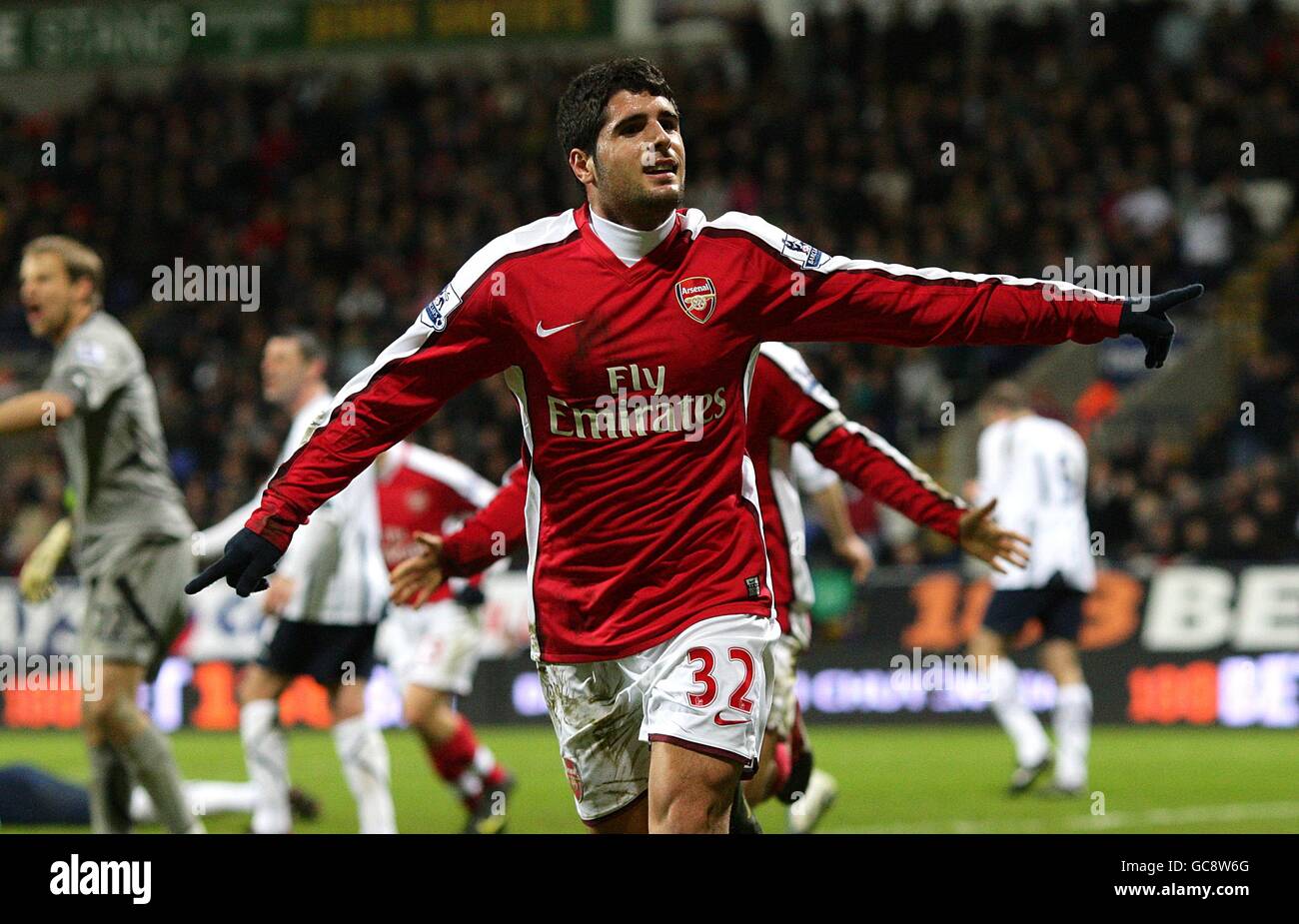 Arsenal's Fran Merida celebrates after scoring his side's second goal ...