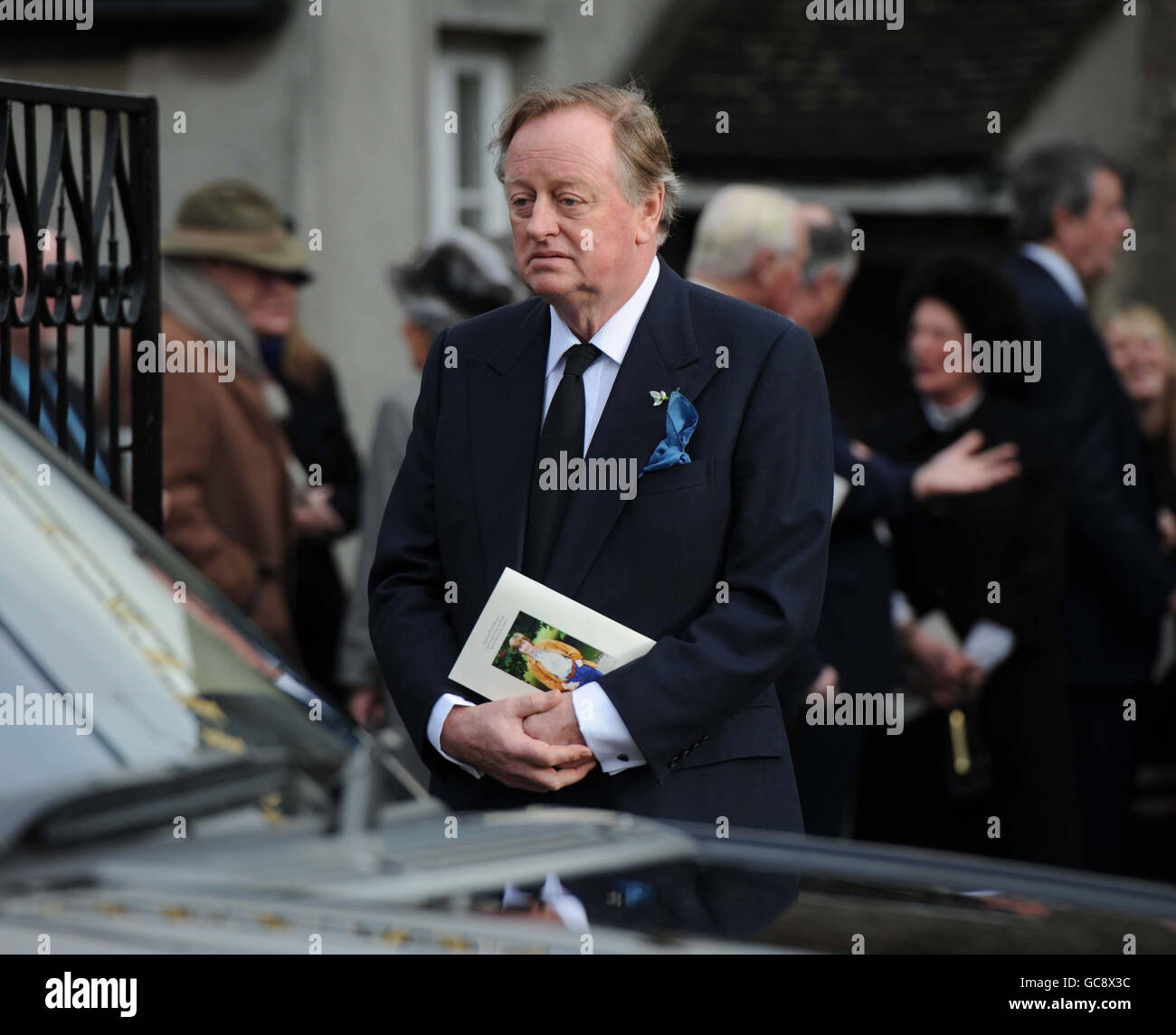 Brigadier Andrew Parker Bowles watches as the Princess Royal leaves ...