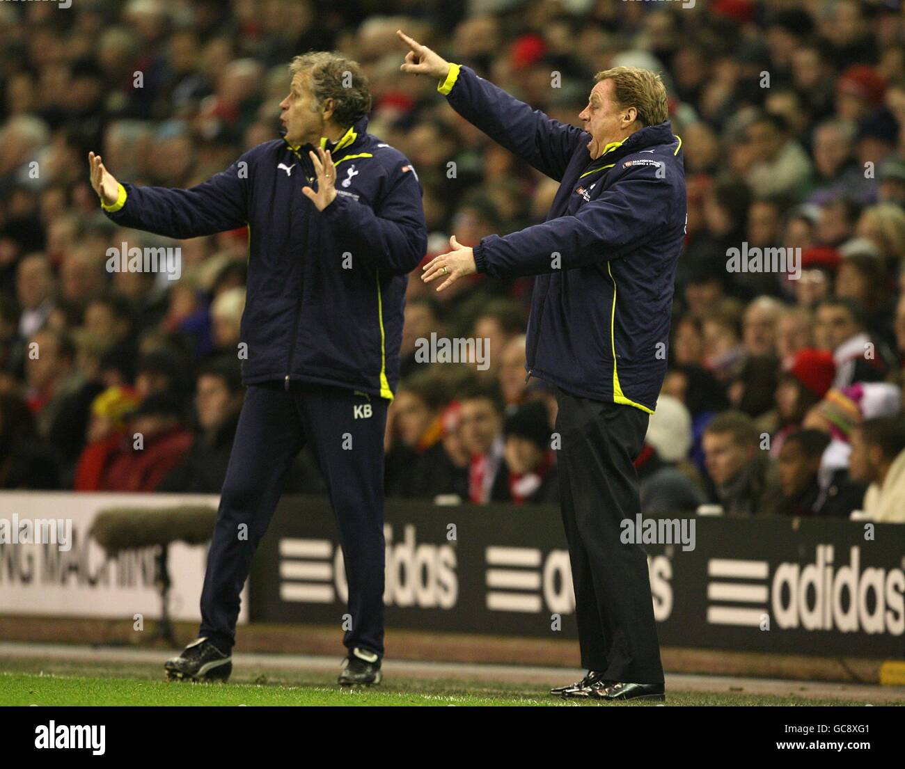Tottenham hotspur manager harry redknapp right assistant manager kevin ...
